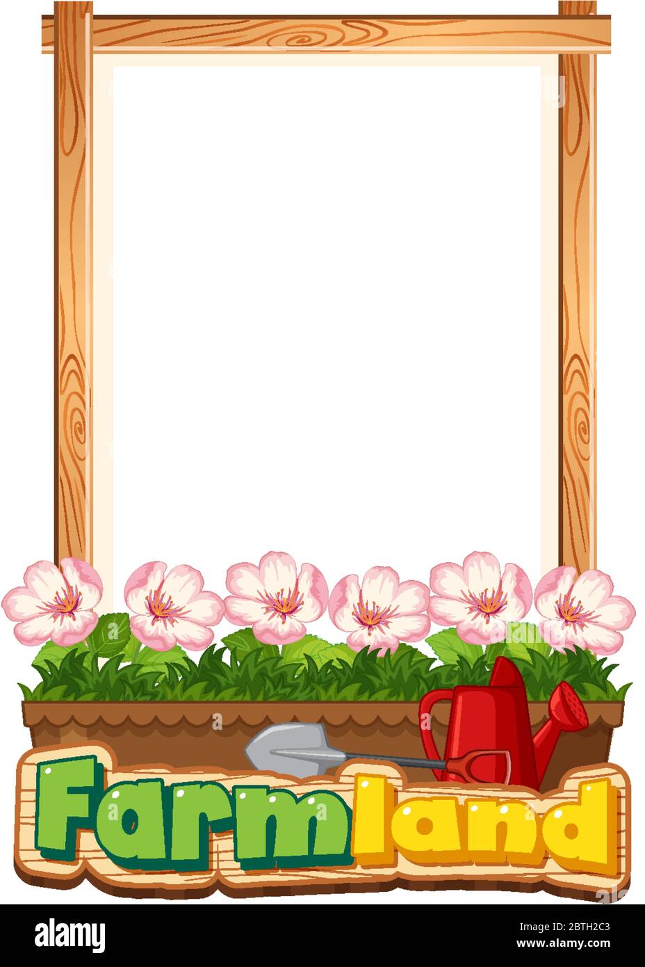 Border template design with beautiful flowers in the garden ...