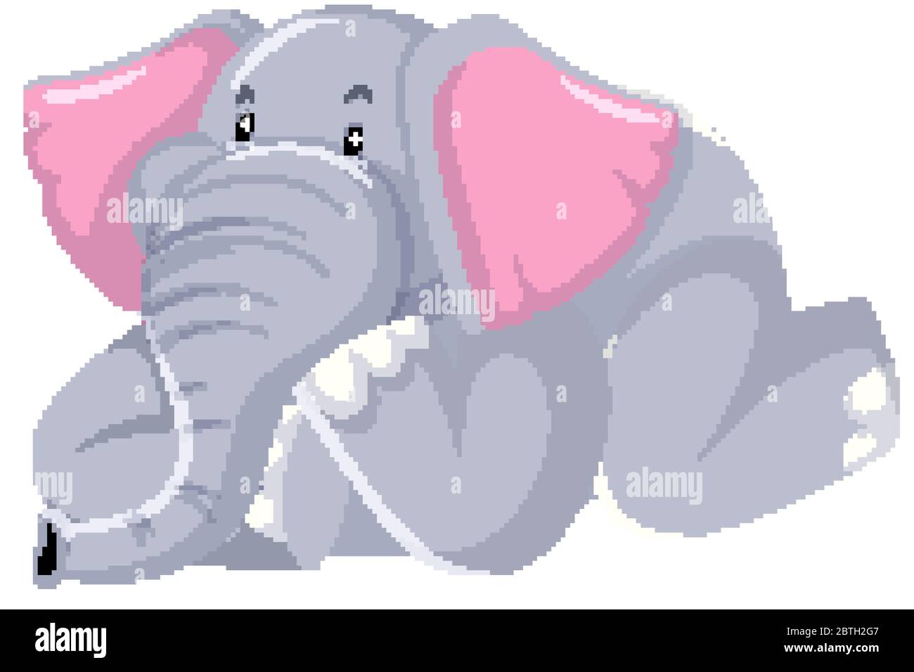 Cute gray elephant on white background illustration Stock Vector Image ...