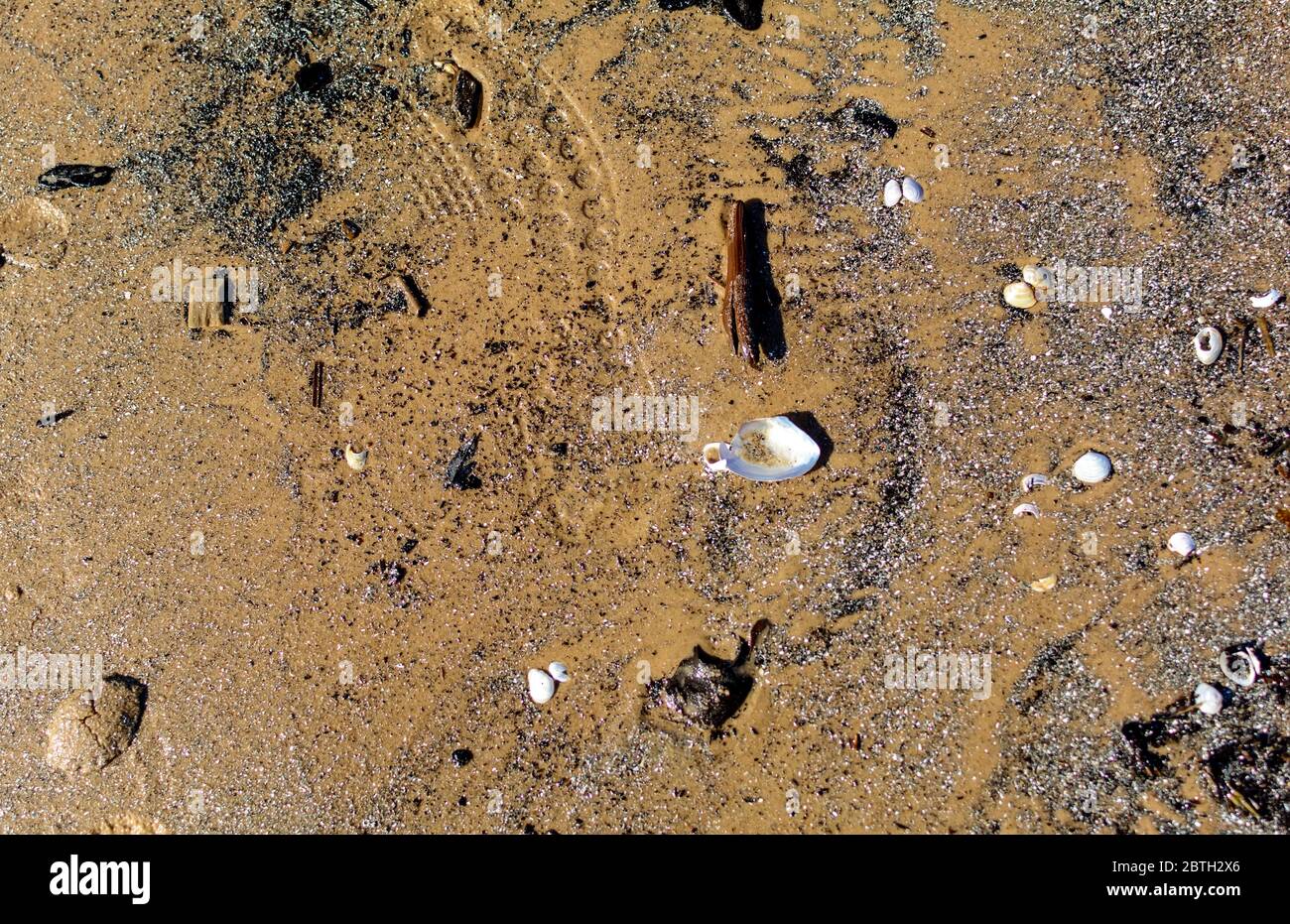 Texture of sea sand surface after low tide Stock Photo - Alamy