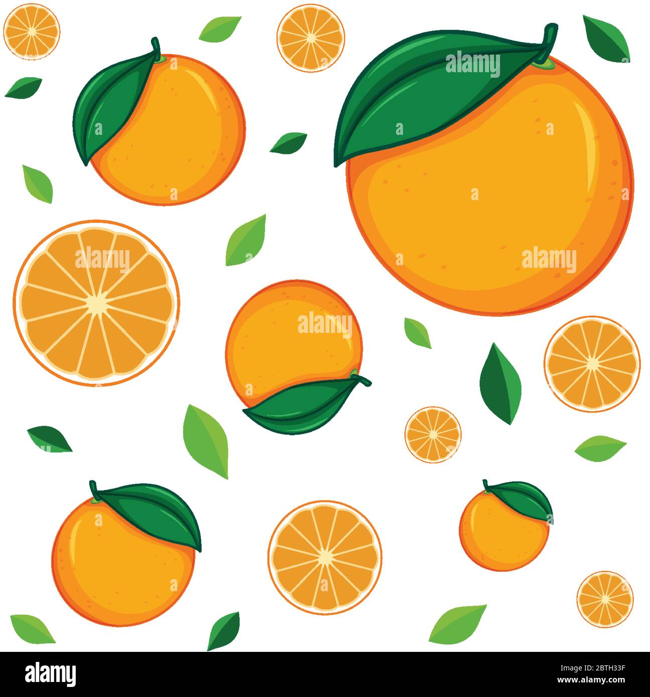 Seamless background design with fresh oranges illustration Stock Vector ...
