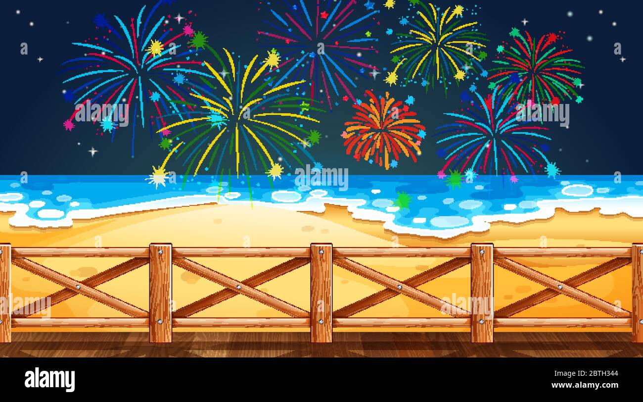 View beach night from Stock Vector Images - Alamy