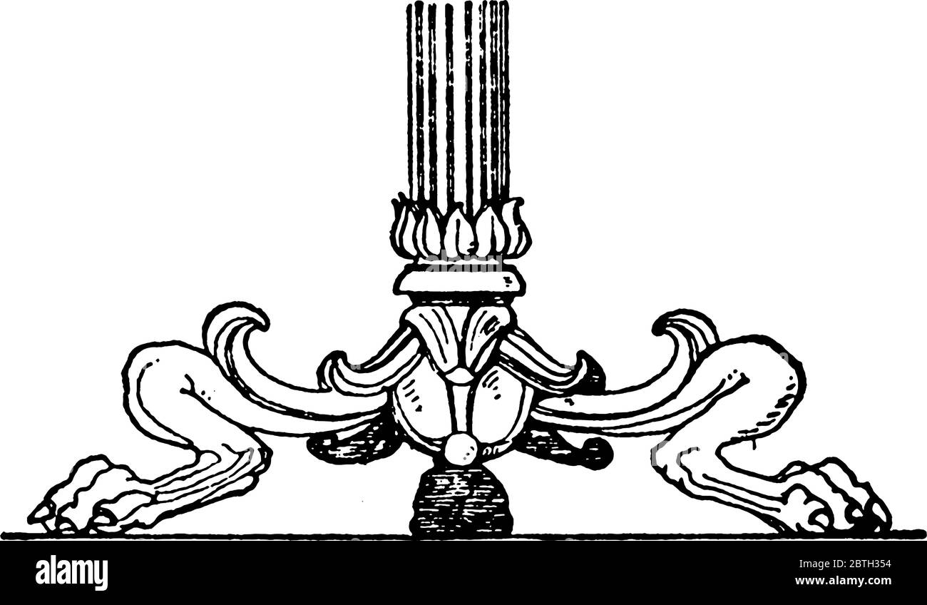 Made out of bronze, is divided into three legs, that that are stretched ...