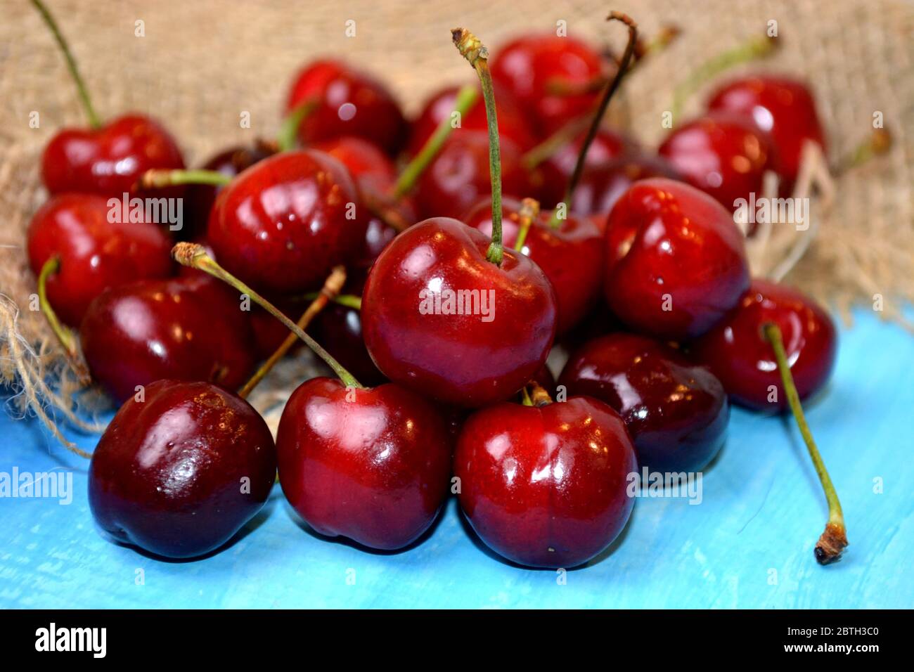 group cherry red fresh fruit Stock Photo - Alamy