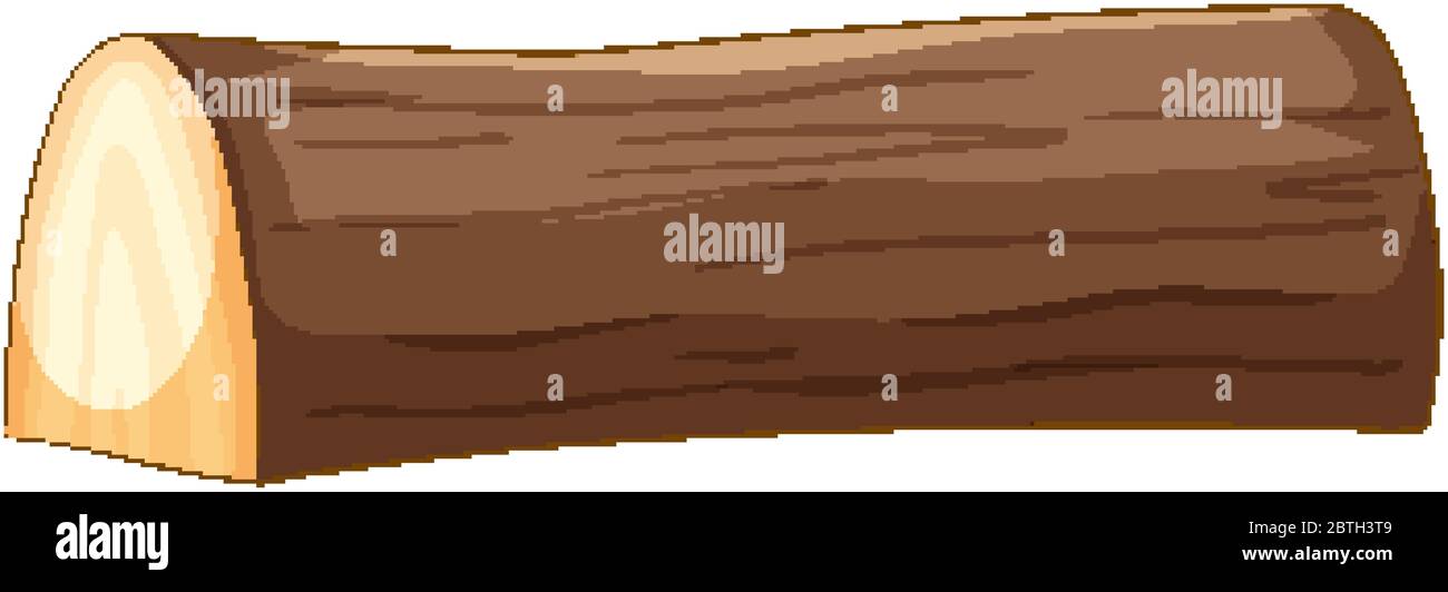 Big brown timber in cartoon style on white background illustration ...