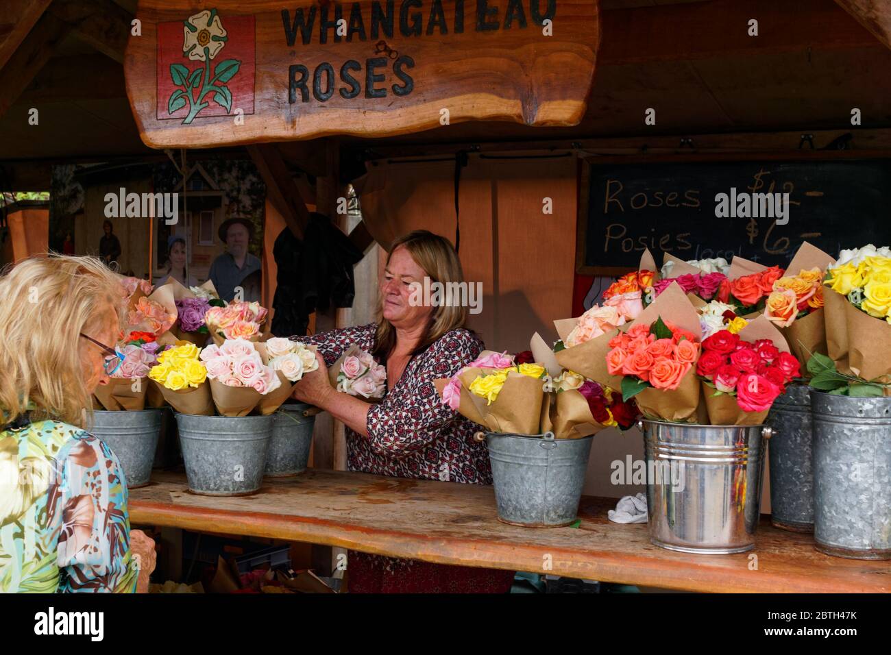 Red pink and peach roses display hi-res stock photography and images ...