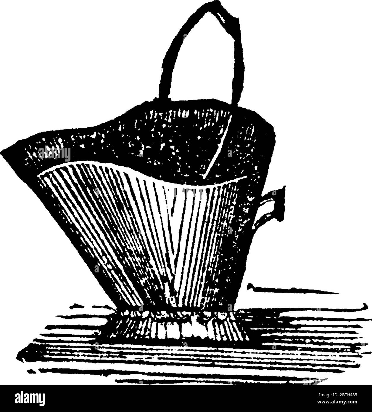 A Utensil used to hold coal, vintage line drawing or engraving ...