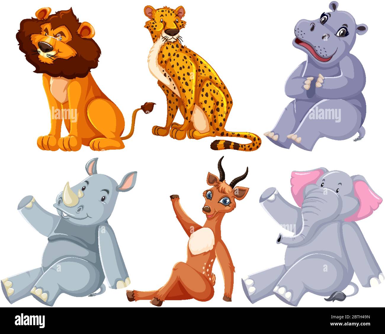Set of zoo animal sitting illustration Stock Vector Image & Art - Alamy