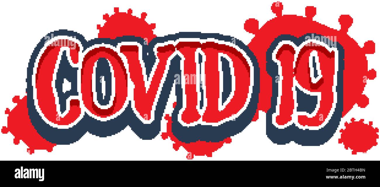 Covid 19 sign template in red color illustration Stock Vector Image ...