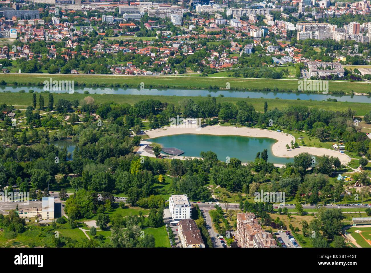 Aerial view of the Lake Bundek in Zagreb, Croatia Stock Photo - Alamy