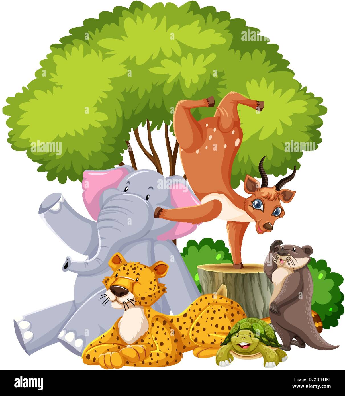 Group of wild animal isolated illustration Stock Vector Image & Art - Alamy