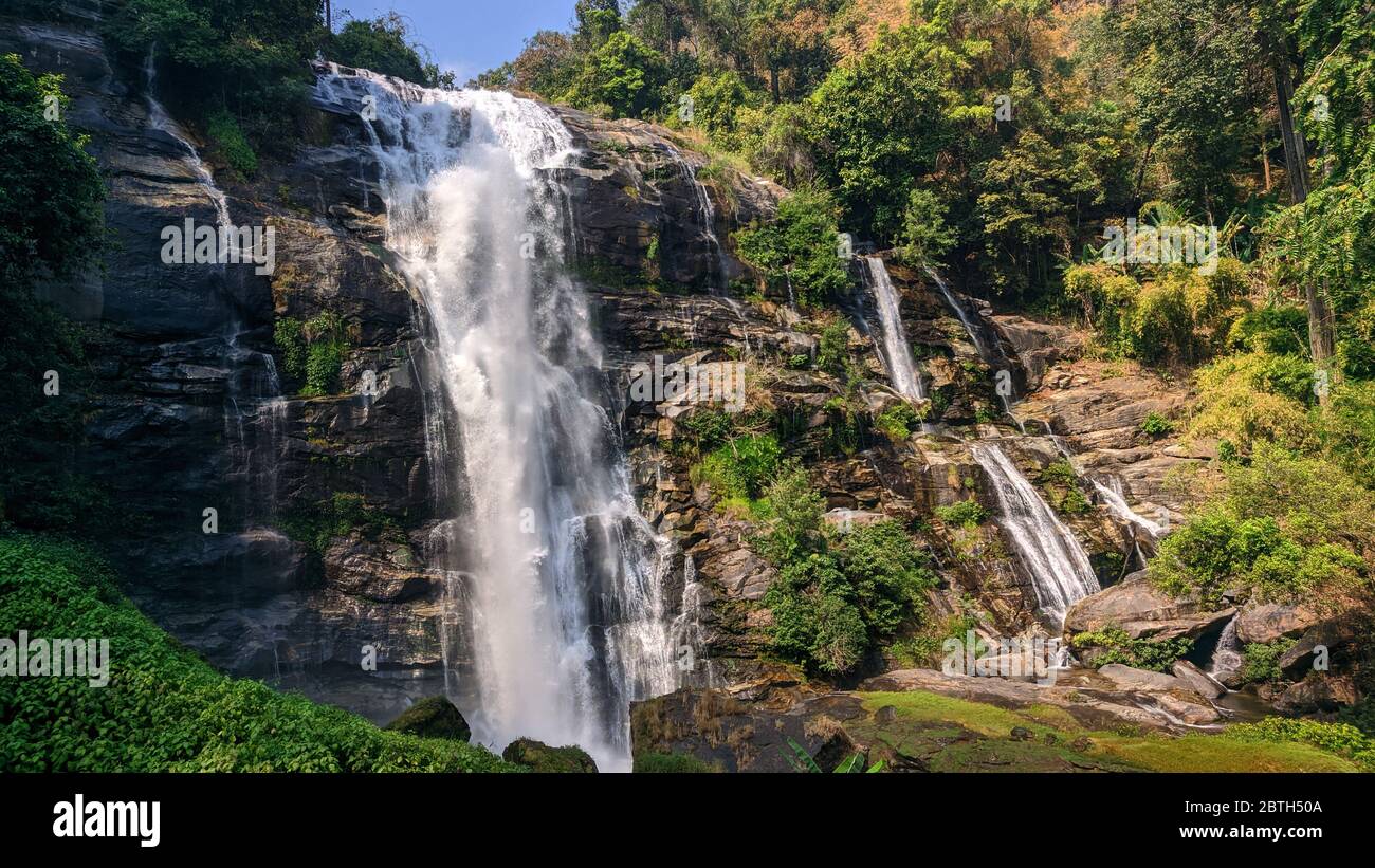 Wachirathan Waterfall at Doi Inthanon National Park, Mae Chaem District ...