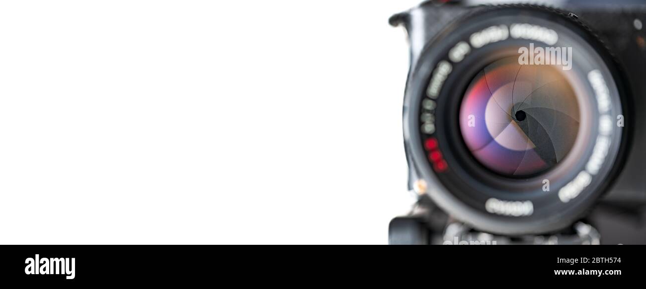 Front view of lens diaphragm with text space on the left Stock Photo ...