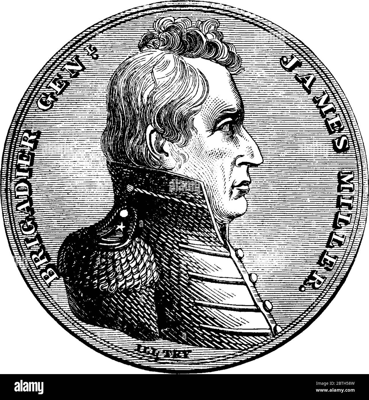 The front side of the James Miller's Medal. In 1814, Miller was Colonel ...