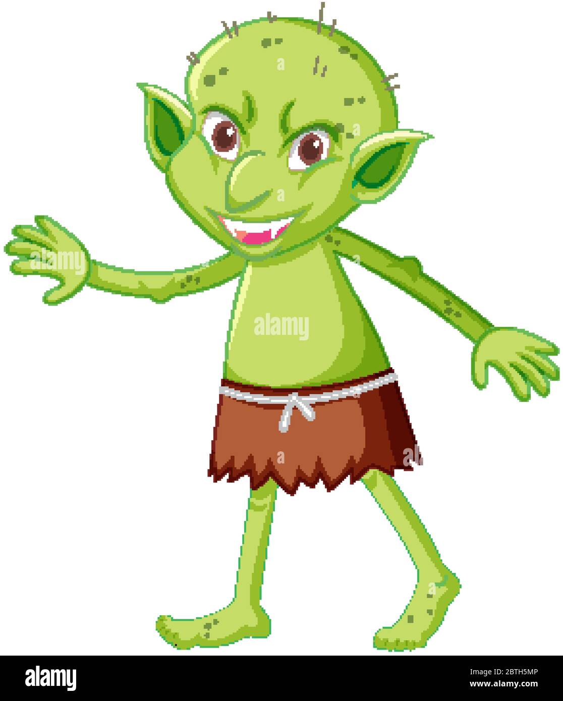 Goblin in standing position in cartoon character on white background ...