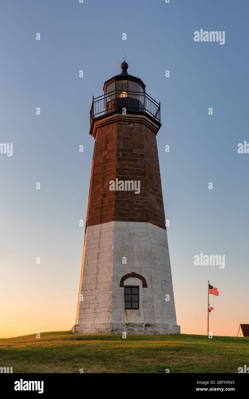 The Point Judith lighthouse in Rhode Island, USA Stock Photo - Alamy