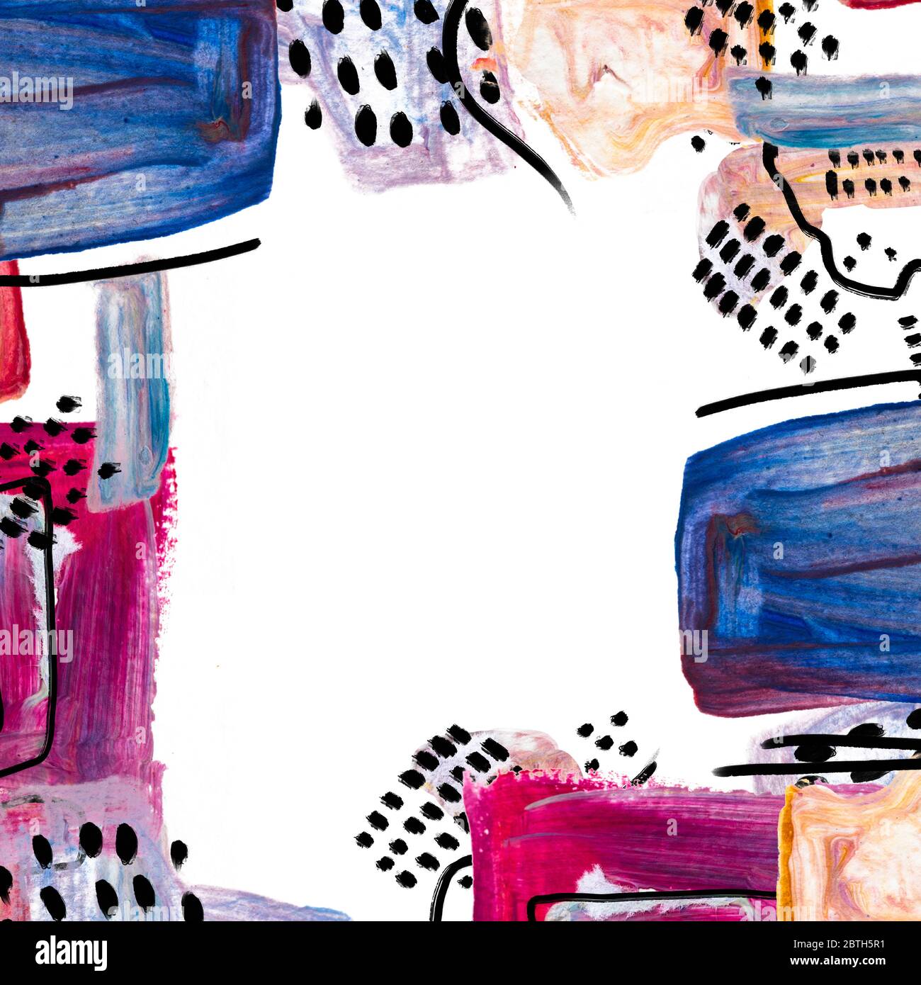 Hand drawn border and place for your text Stock Photo - Alamy