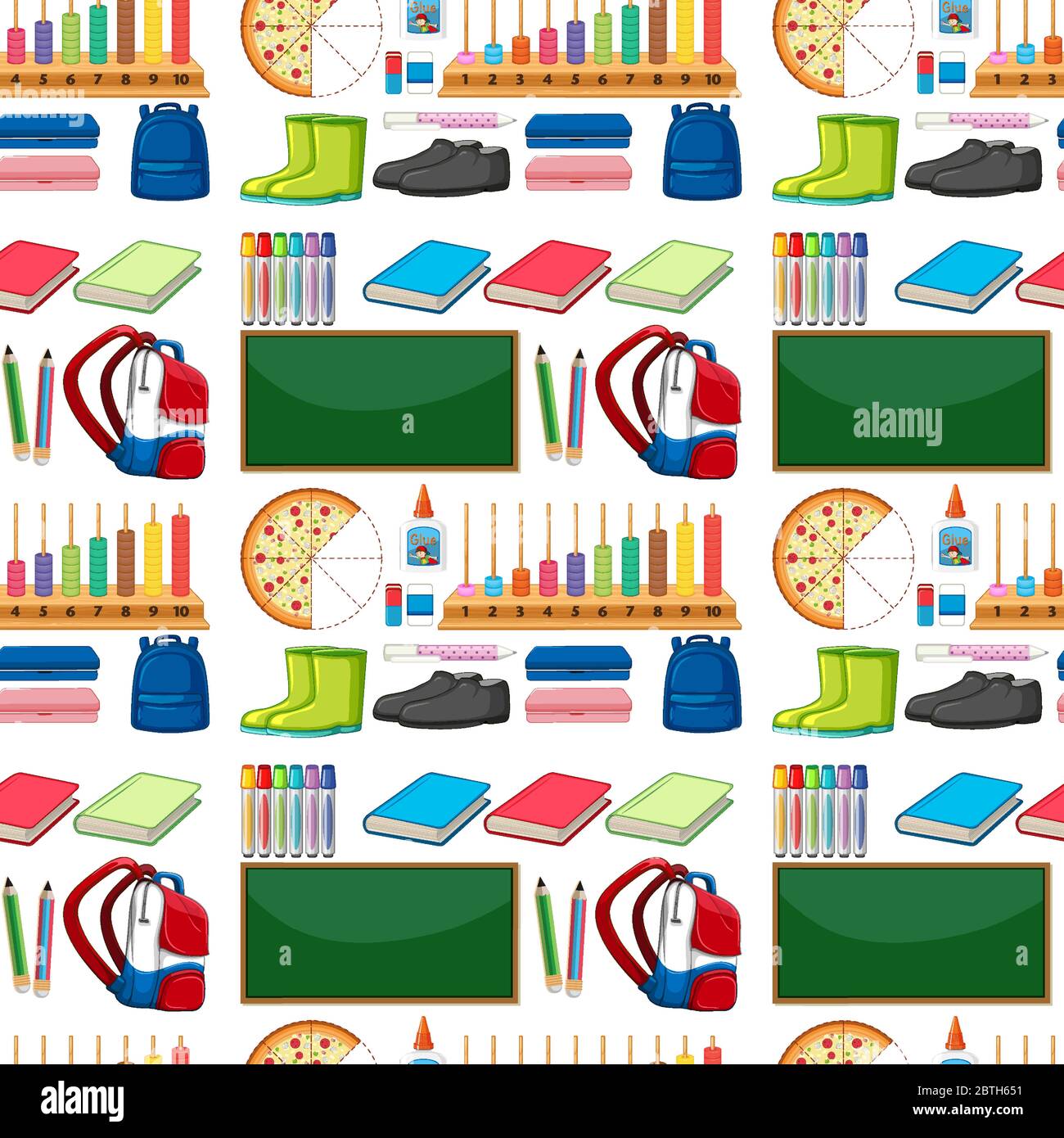 Seamless background design with school items illustration Stock Vector ...