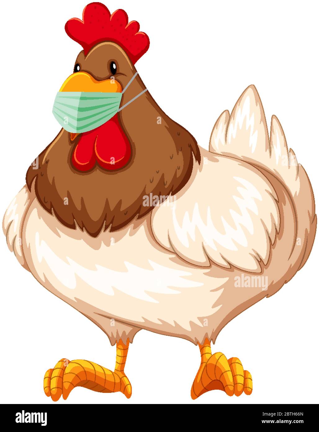 Chicken cartoon character wearing mask illustration Stock Vector Image ...