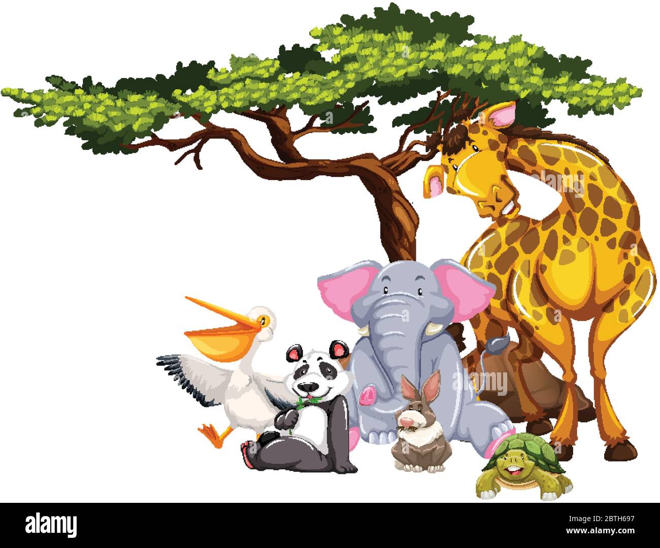 Isolated animal under the tree illustration Stock Vector Image & Art ...