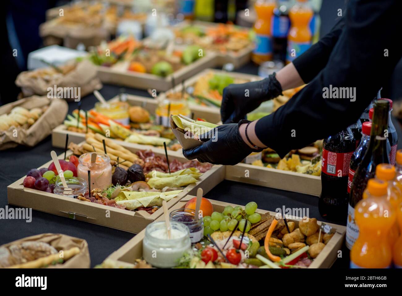 food and snacks on buffet table Stock Photo - Alamy