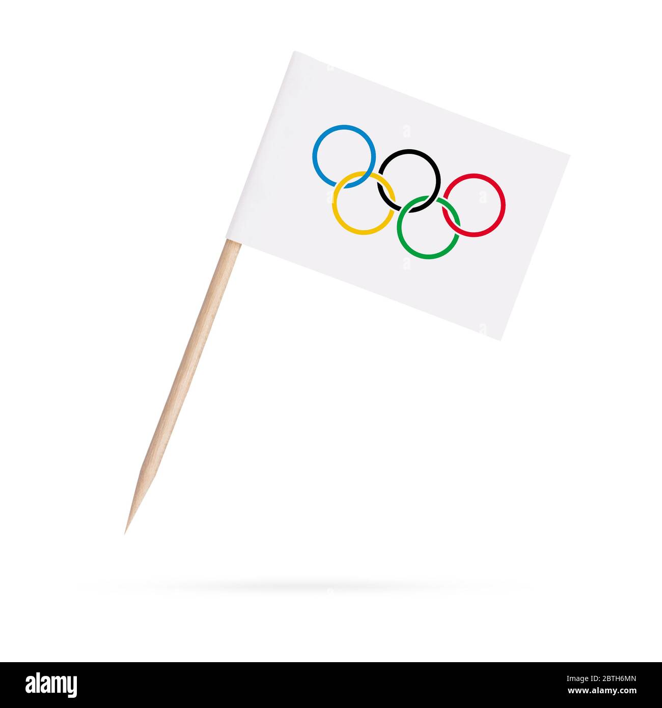 Olympic Miniature paper flag. Isolated toothpick flag pointer on white ...