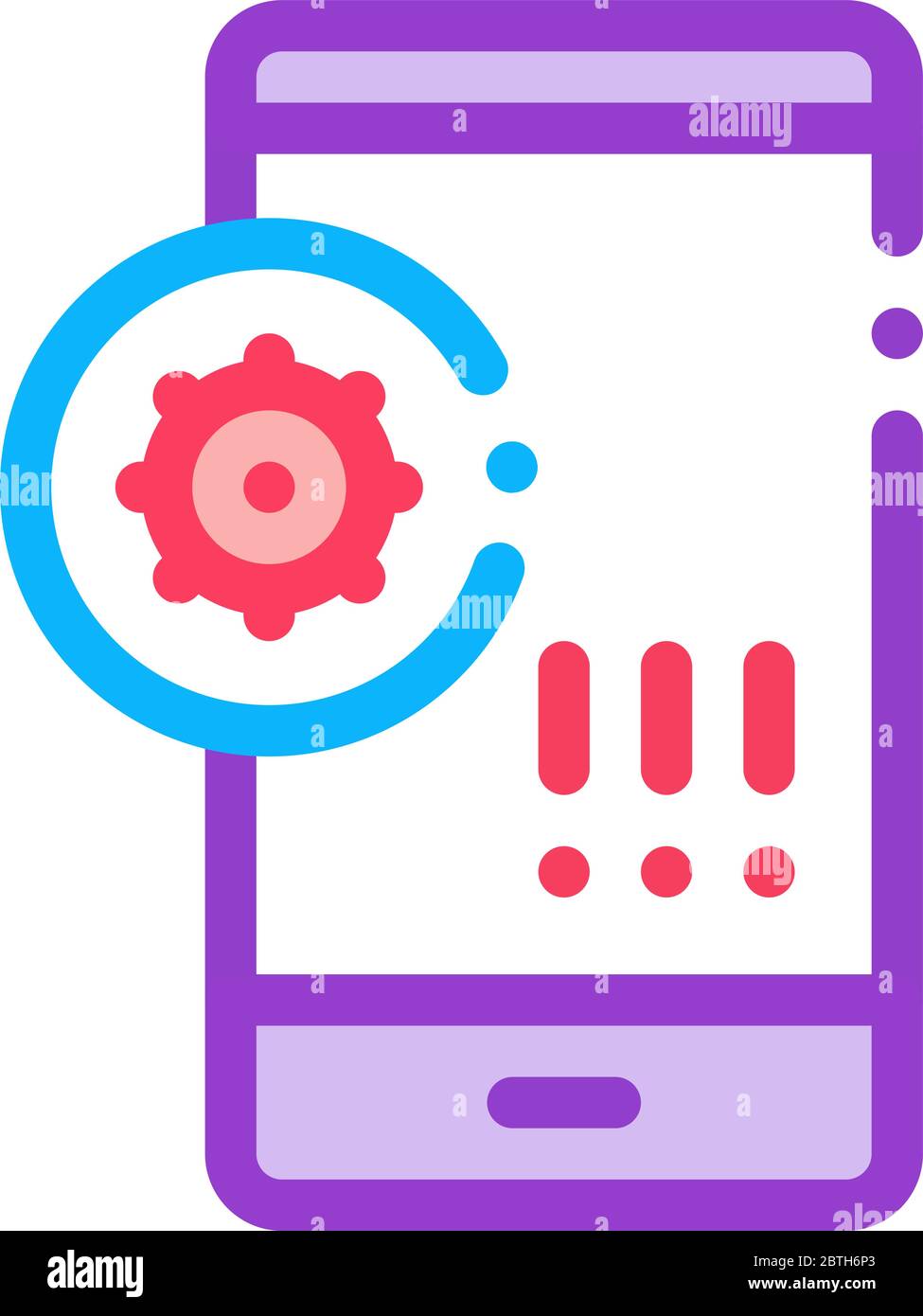 bacteria detection on mobile phone icon vector outline illustration ...