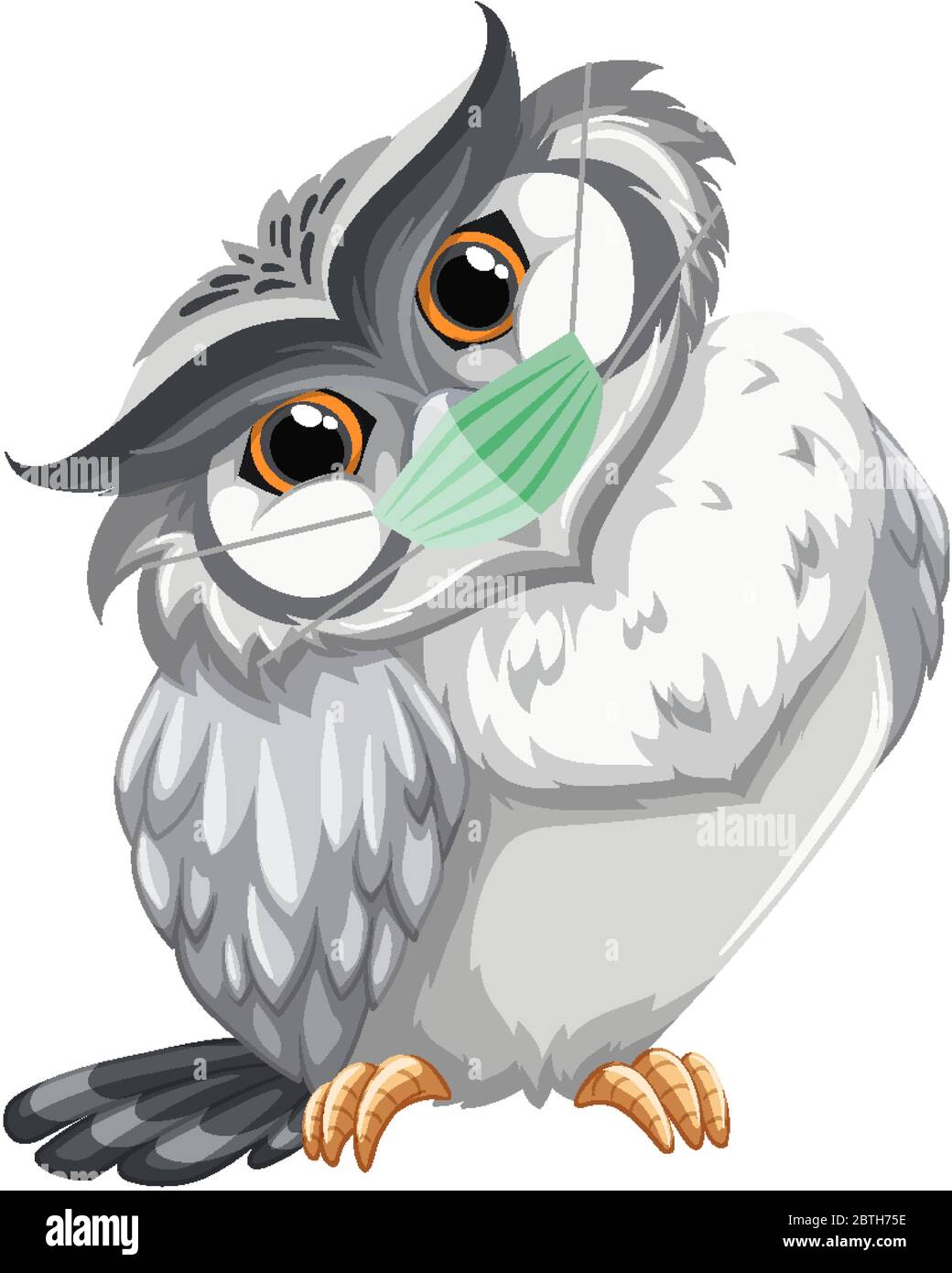Owl cartoon character wearing mask illustration Stock Vector Image ...
