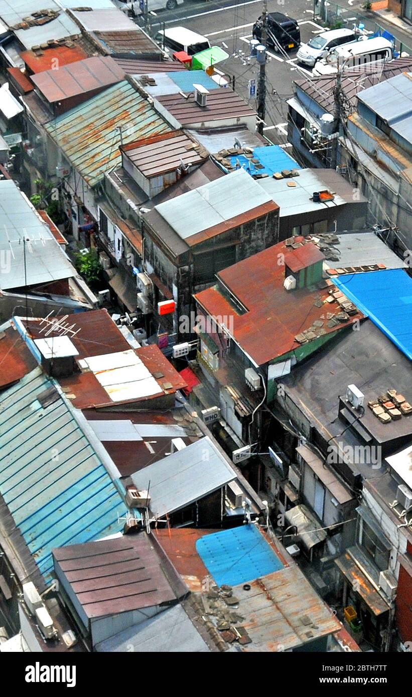 aerial view on Golden Gai pubs, Shinjuku, Tokyo, Japan Stock Photo - Alamy