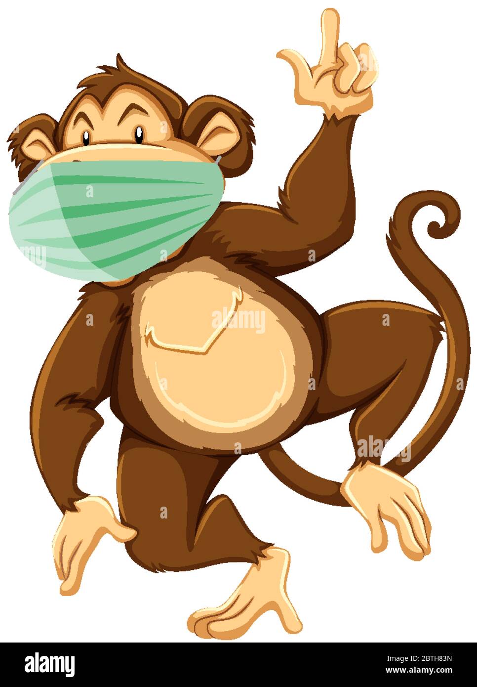 Monkey cartoon character wearing mask illustration Stock Vector Image ...