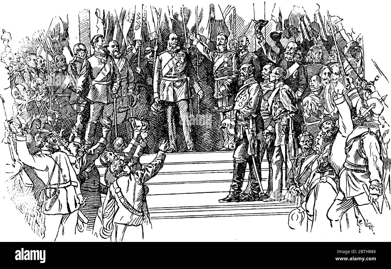 Official announcement of king William as a Emperor of Germany in public ...