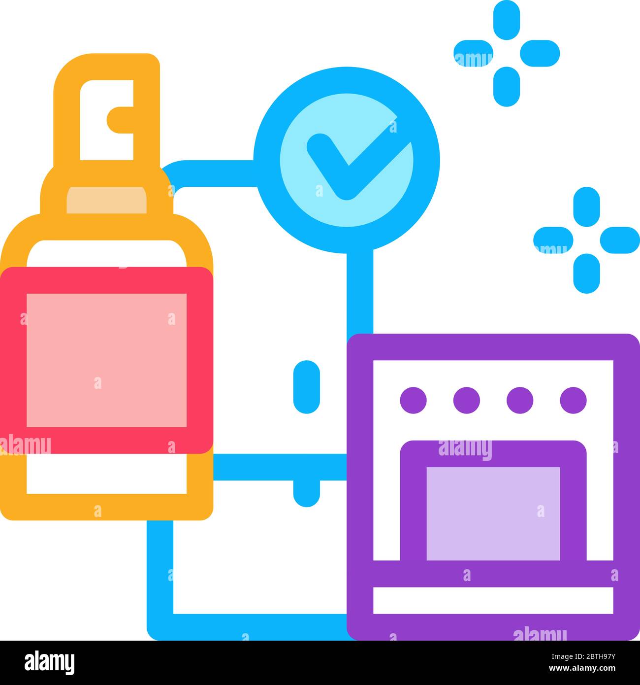 kitchen cleaning icon vector outline illustration Stock Vector Image ...