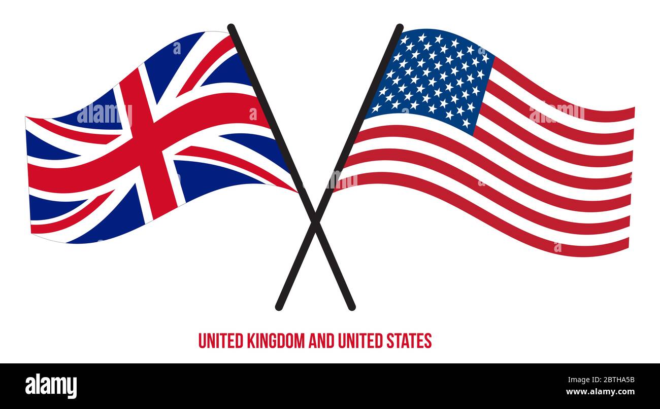 Usa and uk flags crossed hi-res stock photography and images - Alamy