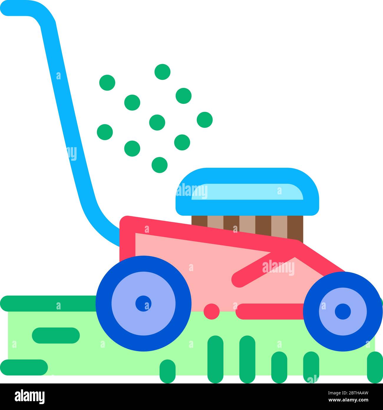 lawn mower machine icon vector outline illustration Stock Vector Image ...
