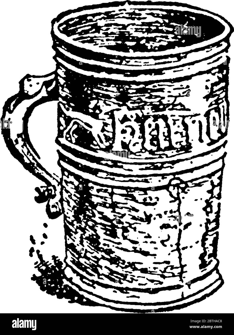 A typical representation of a Tankard, that resembles a cup, drawing ...