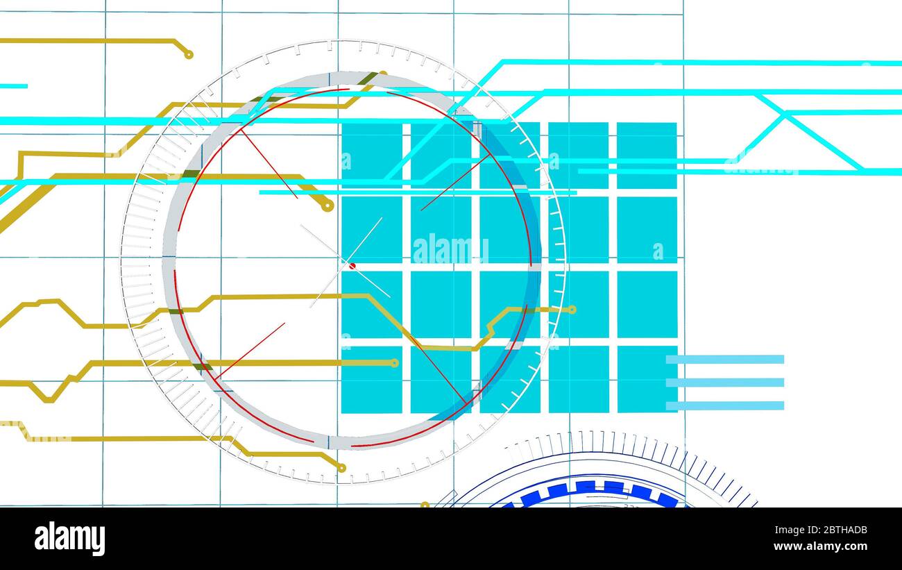 abstract technology background with circles and squares Stock Photo - Alamy