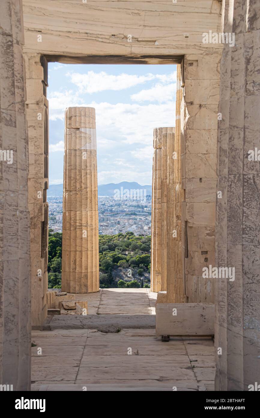 HISTORICAL COLUMNS AND ARCHITECTURE FROM ACROPOLIS, ATHENS Stock Photo ...
