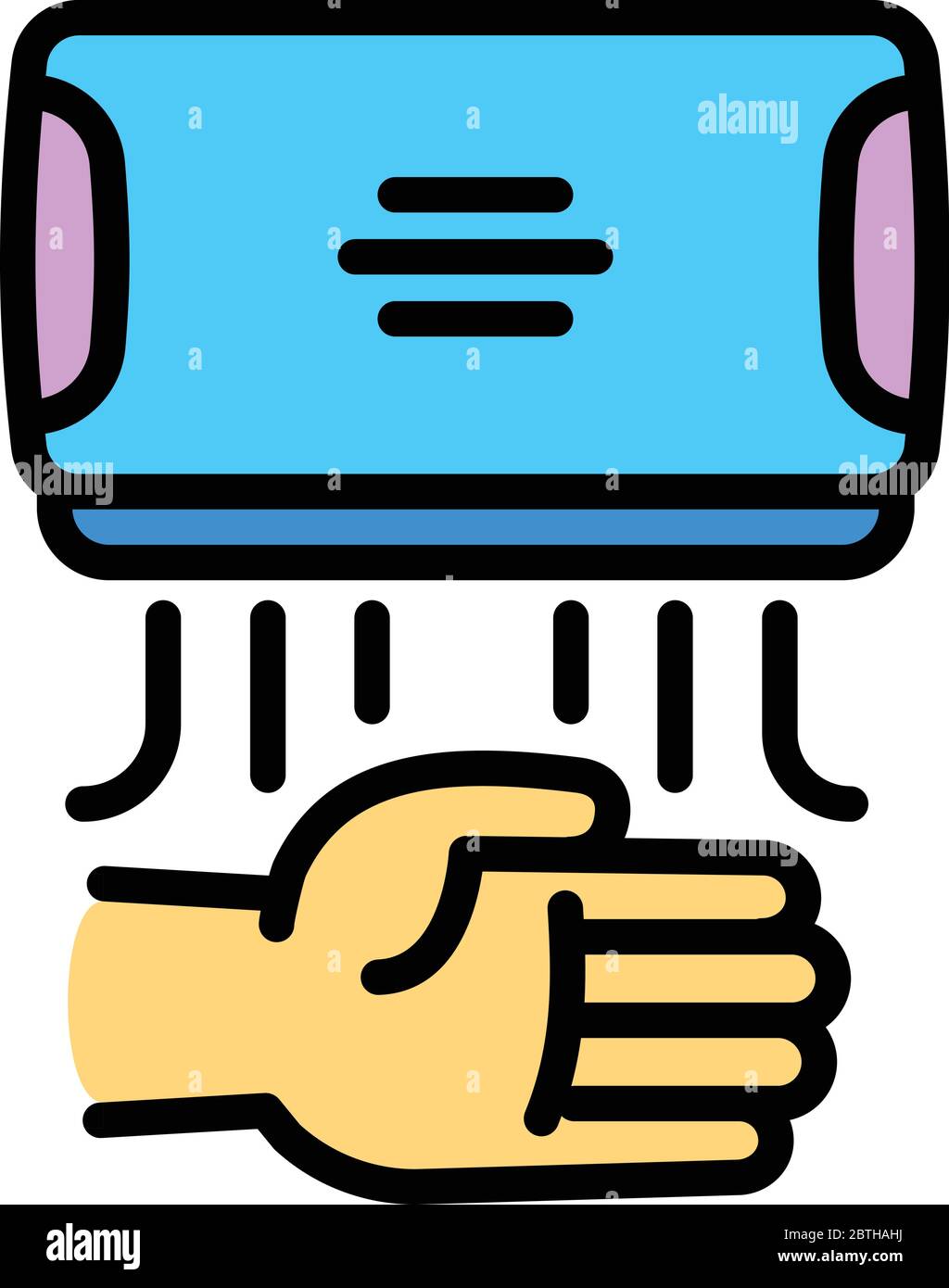 Hand dryer icon. Outline hand dryer vector icon for web design isolated ...