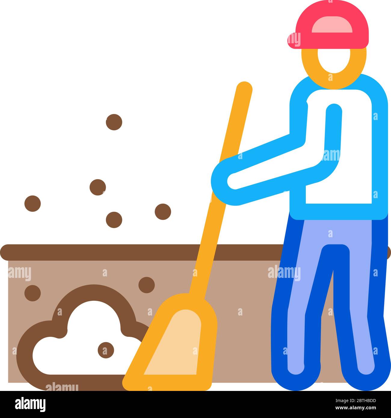 janitor sweep icon vector outline illustration Stock Vector Image & Art ...