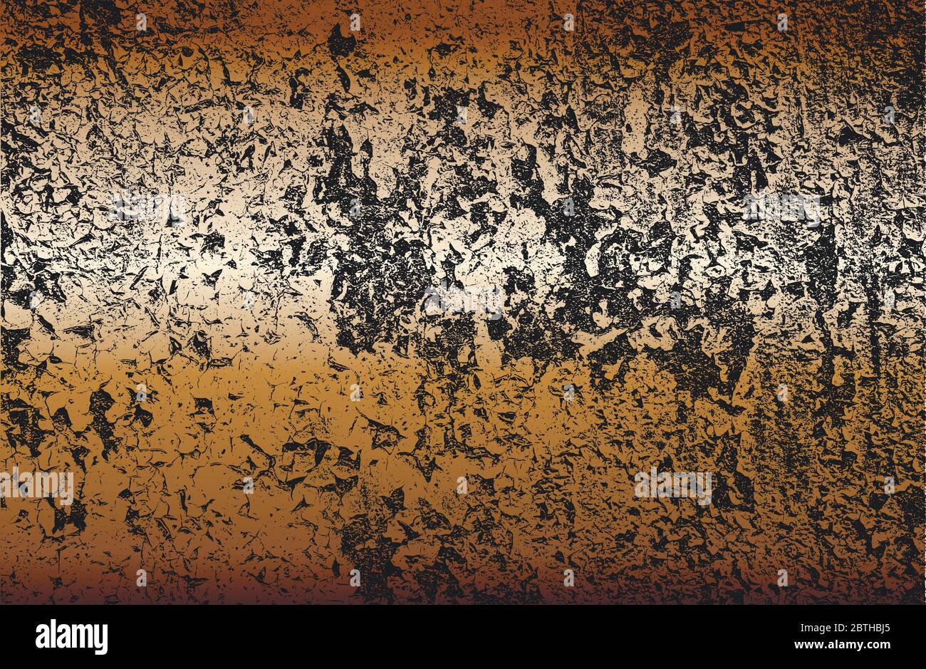 Distressed overlay texture of rusted peeled golden metal plate. grunge ...