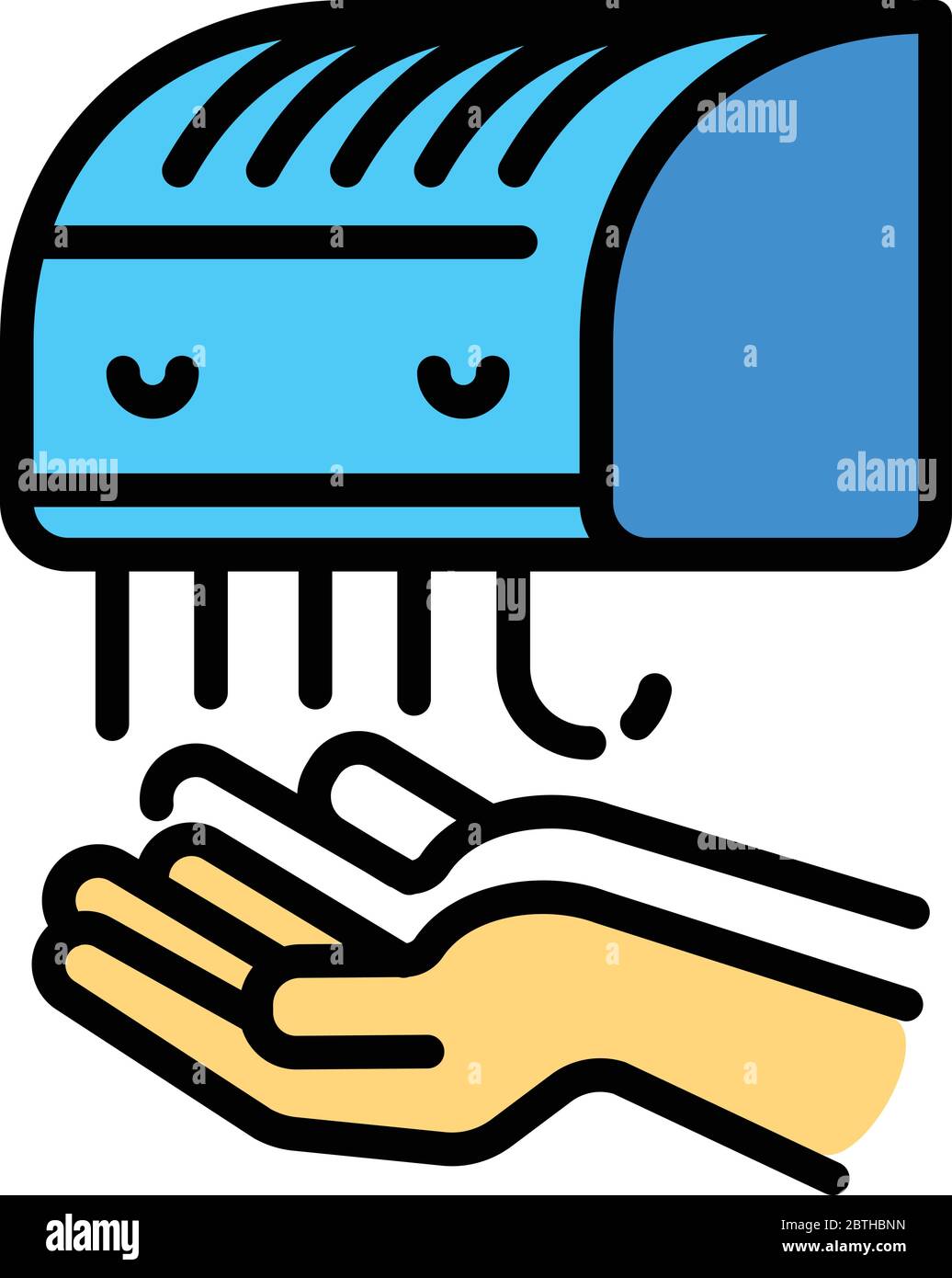 Modern hand dryer icon. Outline modern hand dryer vector icon for web ...