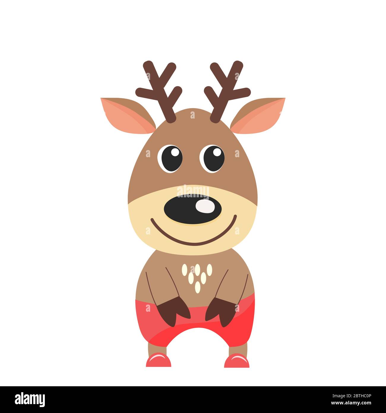 Cute cartoon funny deer, stock vector illustration isolated on white ...
