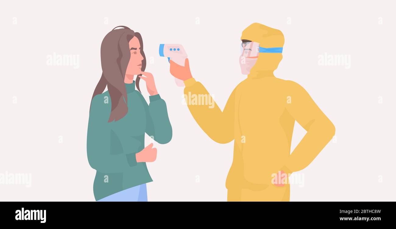 Woman checking body temperature Stock Vector Images - Alamy