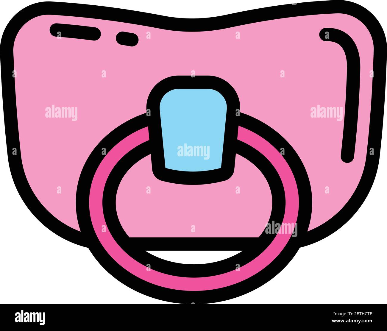 Girl pink pacifier icon. Outline girl pink pacifier vector icon for web ...