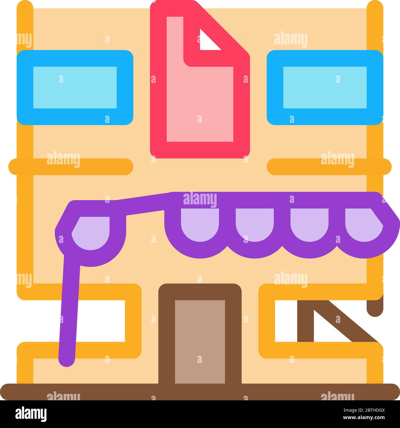 residential building for restoration icon vector outline illustration ...