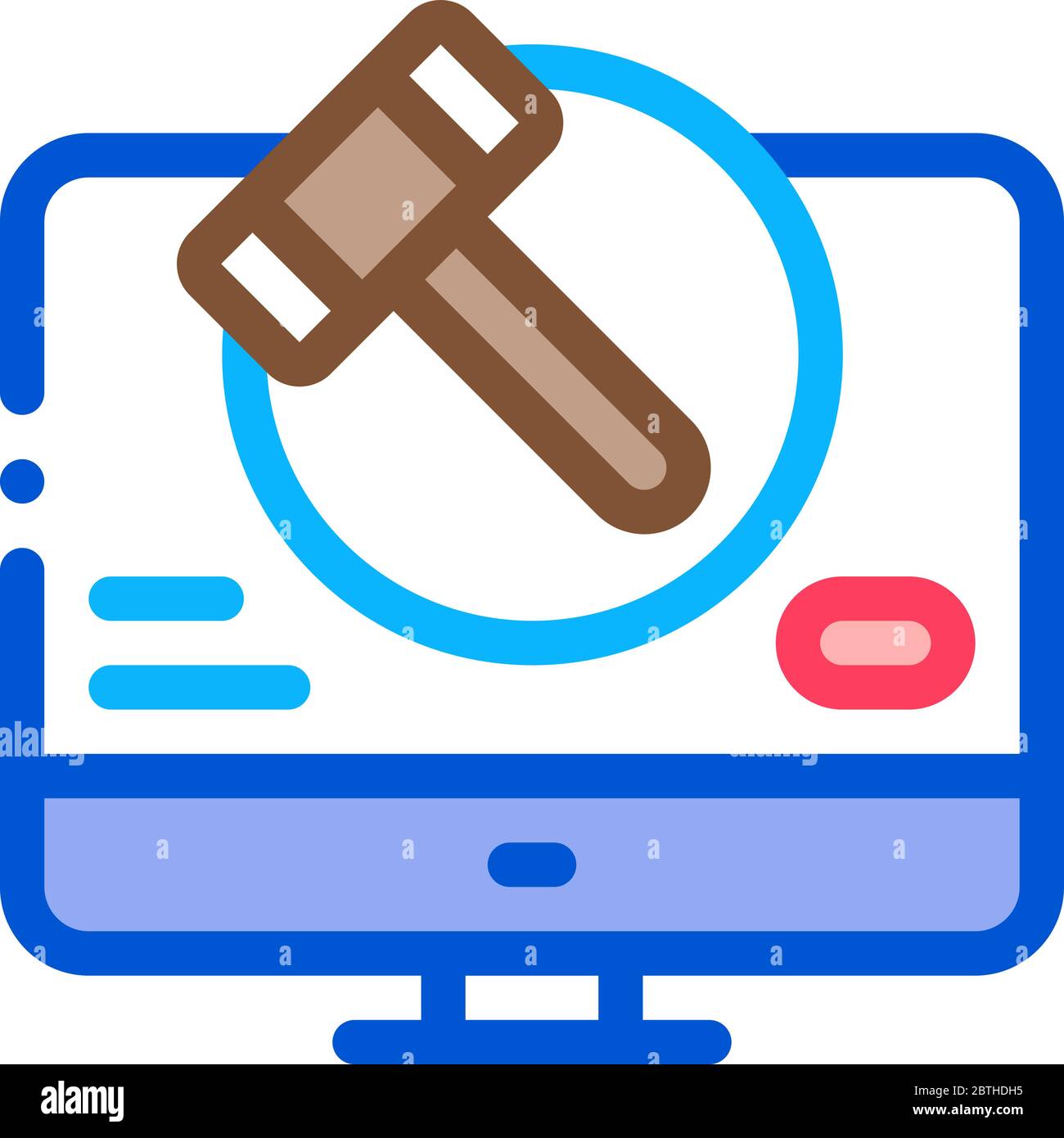 computer version of auction icon vector outline illustration Stock ...