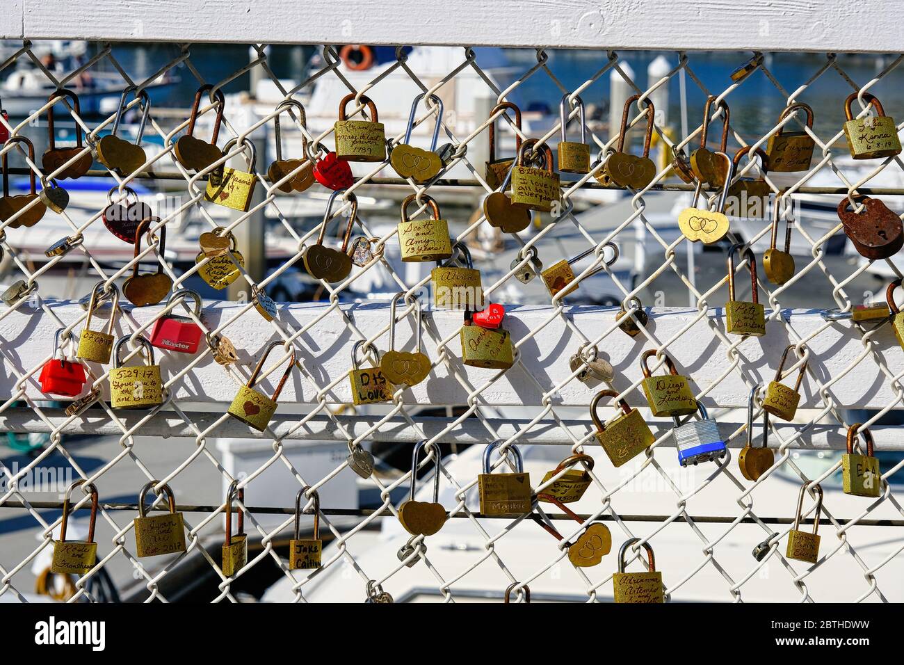 Love Locks on Fence Stock Photo - Alamy