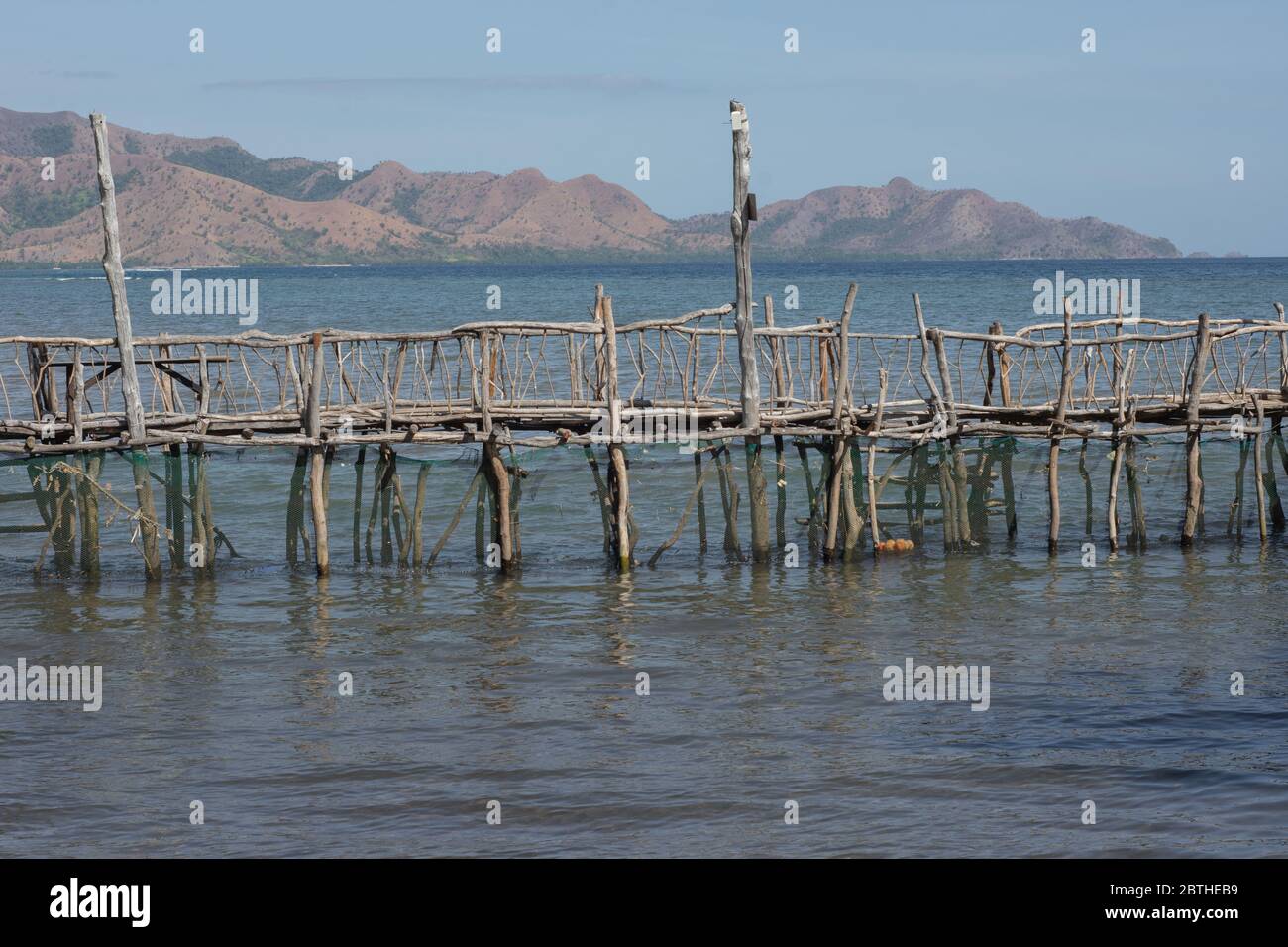 PANORAMIC LANDSCAPE, BRIDGE ON BEACH VIEW FROM PHILIPPINES, PALAWAN ...