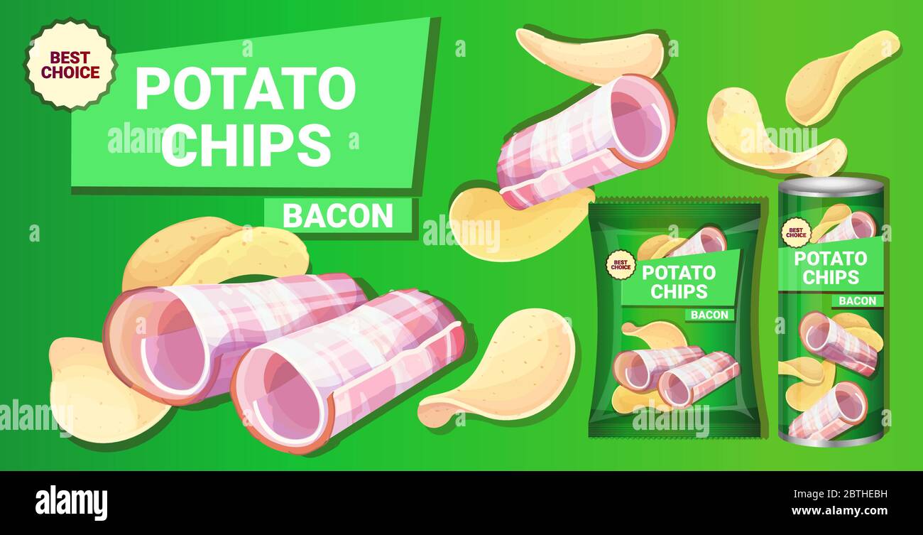 potato chips with bacon flavor advertising composition of crisps ...