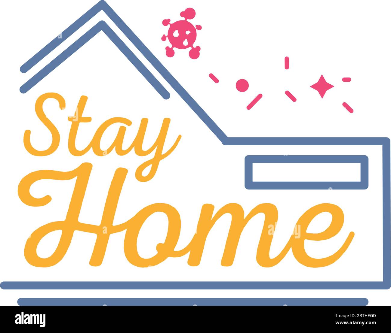 stay at home campaign with a house vector illustration design Stock ...