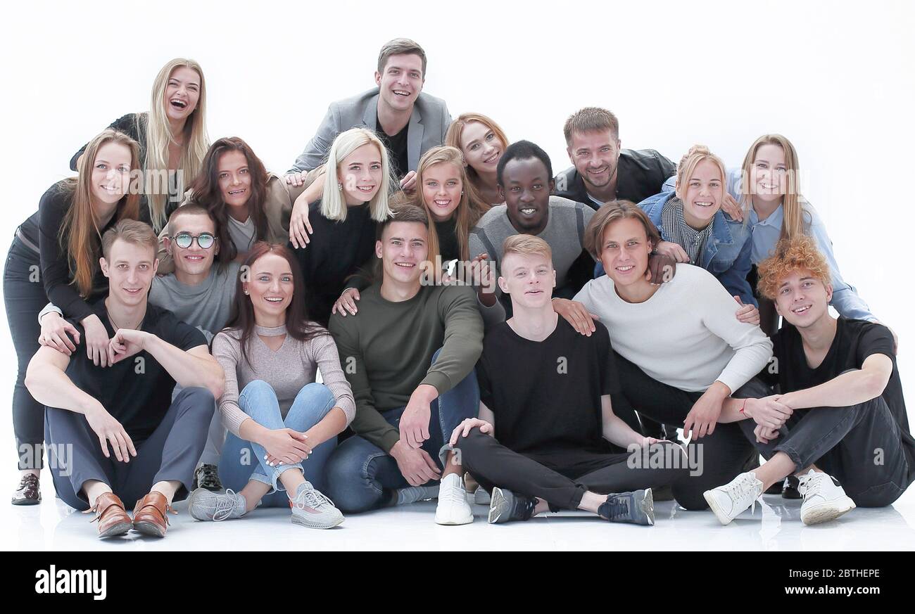in full growth. a large group of friends gathered together Stock Photo ...